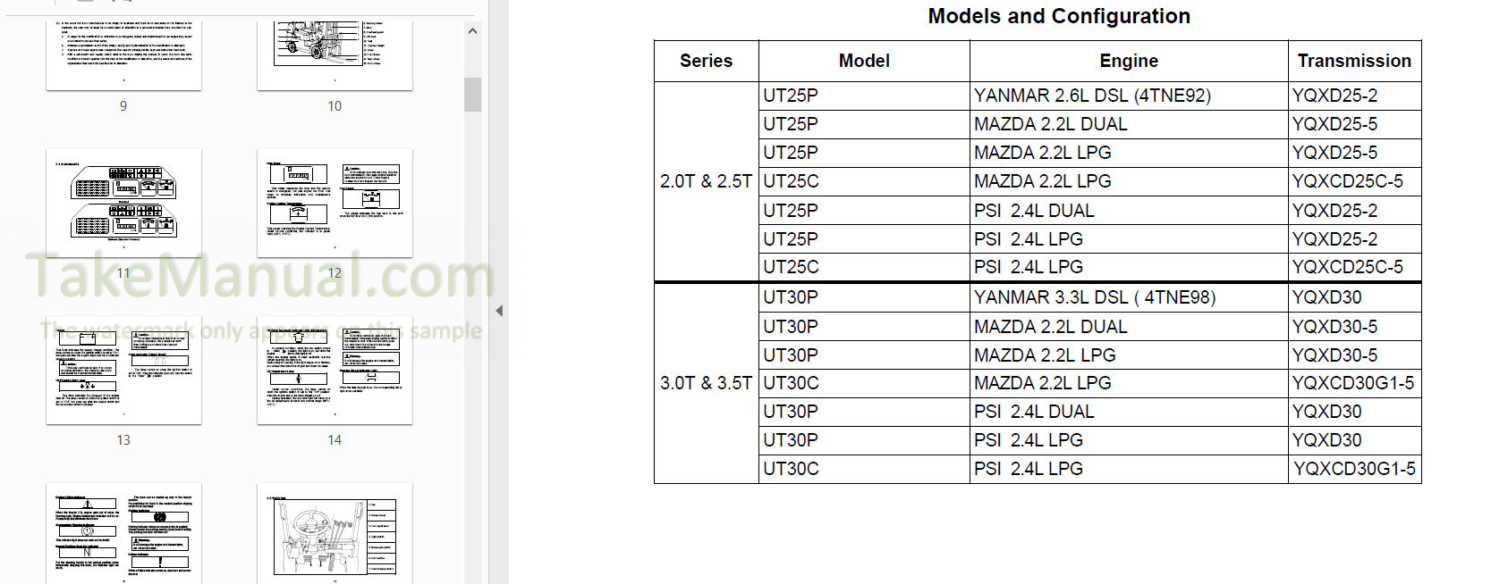 Utilev UT25P UT25C UT30P UT30C Operation And Maintenance Manual ...