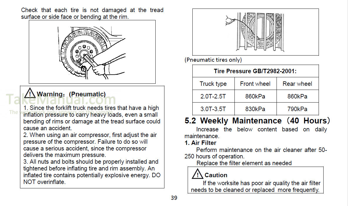 Utilev UT25P UT25C UT30P UT30C Operation And Maintenance Manual ...