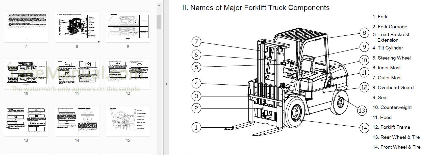 Utilev UT40P To UT70P Operation And Maintenance Manual Forklift Truck ...