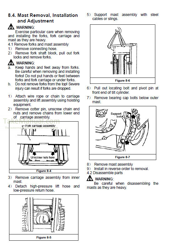 Utilev UT50 UT60 UT70P Service Manual Forklift Truck 76500014 ...