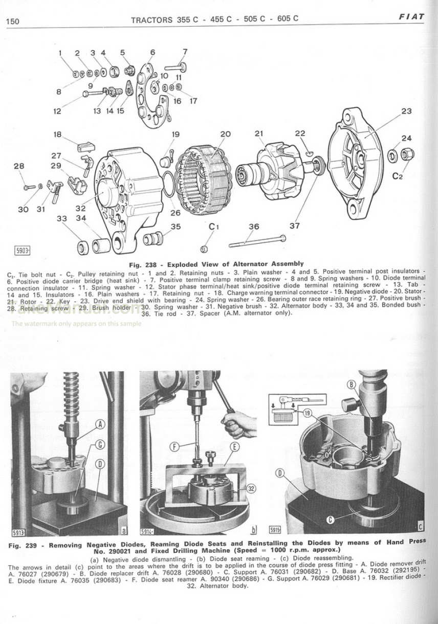 Download Fiat 355C 455C 505C 605C Workshop Manual Tractor | PDF