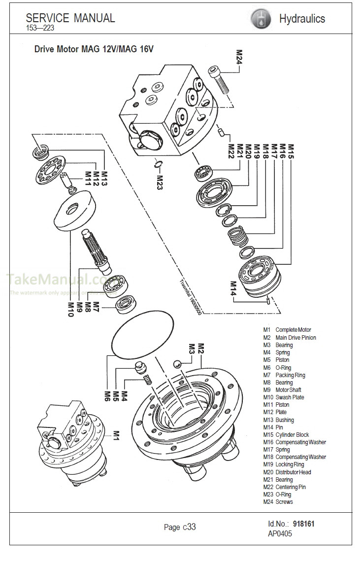 Gehl 153 193 223 Service Manual Compact Excavator 918161 PDF